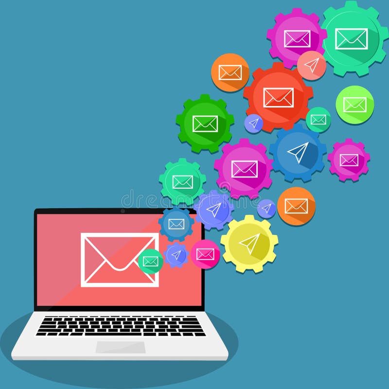 Email Vector. Sending or Receiving Email Concept Illustration. Flat ...