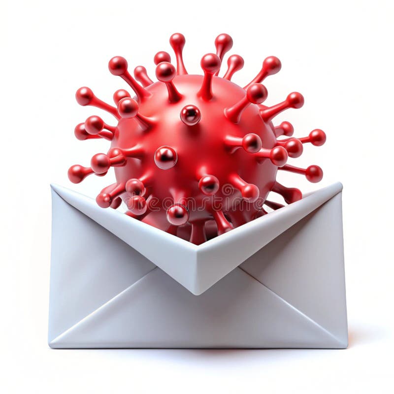 Email Virus 3d Rendering Isometric Icon. Stock Vector - Illustration of ...