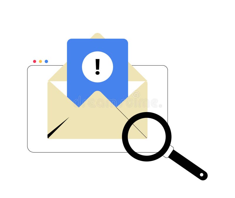 Email Warning Notification in Flat Vector Illustration Symbolizing ...