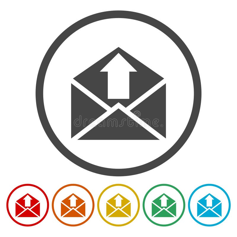 Email Web Flat Design Circle Icon.Mail Icon. Envelope Symbol. Message ...