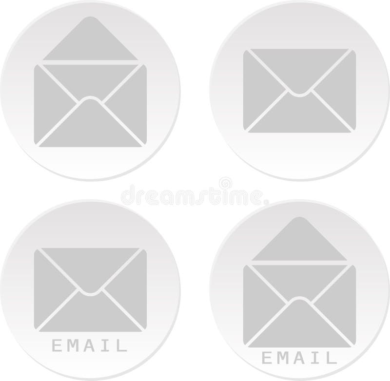 Email white bottons stock illustration. Illustration of circle - 33102183