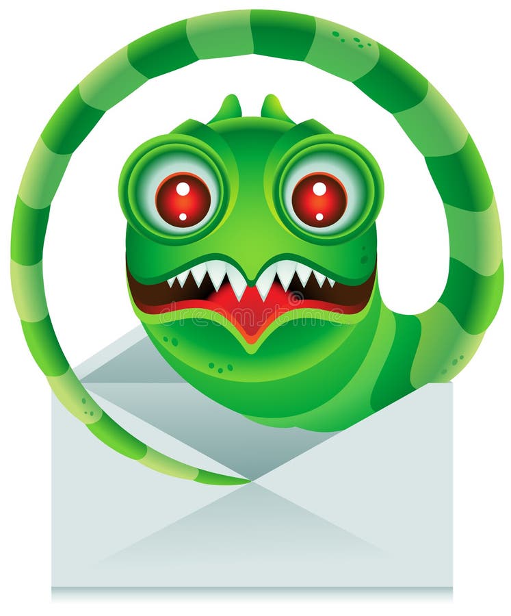 Email Worm stock vector. Illustration of computer, malware - 14434012