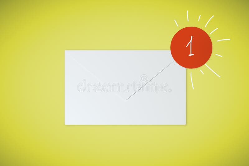 1 Email on Yellow Background Stock Illustration - Illustration of ...