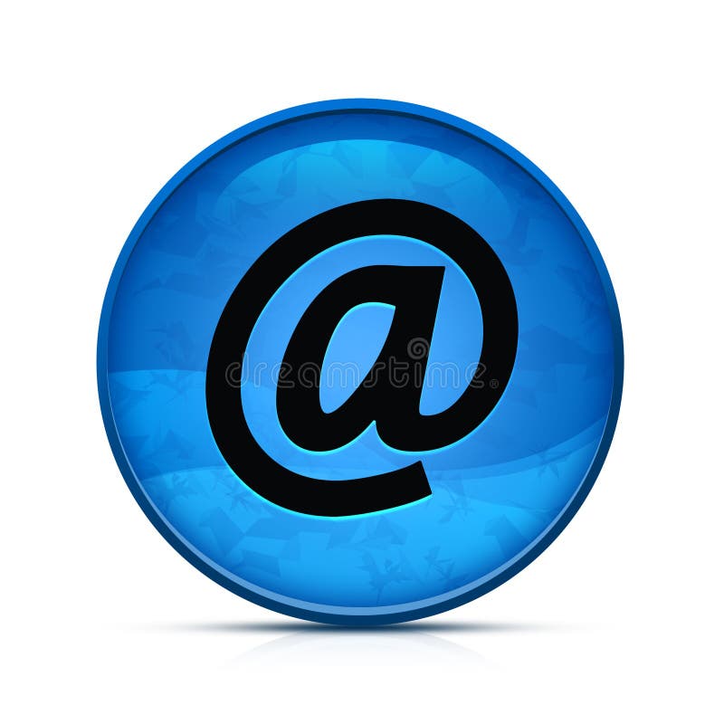 Emaill Address Icon on Classy Splash Blue Round Button Illustration ...