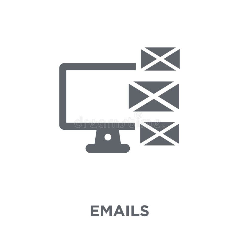 Emails Icon. Trendy Emails Logo Concept on White Background from Stock ...