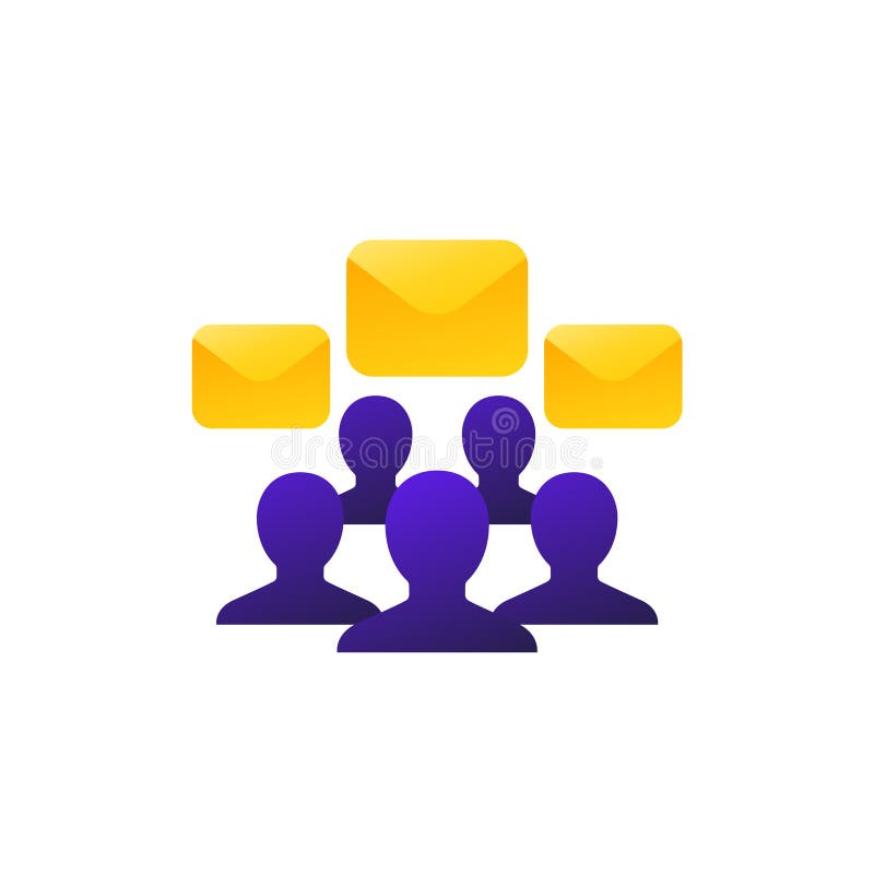 Emails and People Icon, Email Marketing Vector Stock Illustration ...