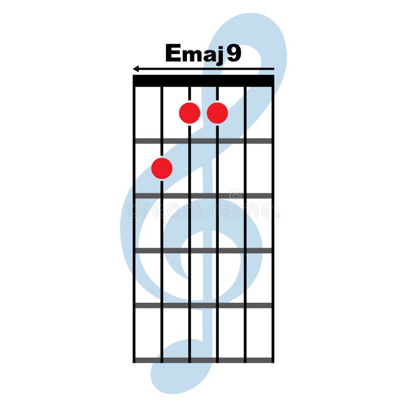 Emaj 9 guitar chord icon stock vector. Illustration of isolated - 304014520
