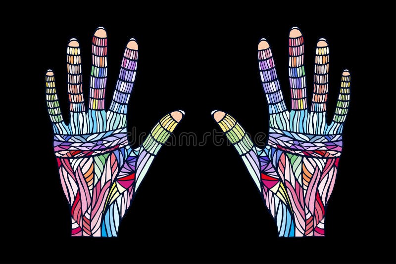 FEmale Hands with a Decorative Pattern. Eps 10 Vector Illustration ...