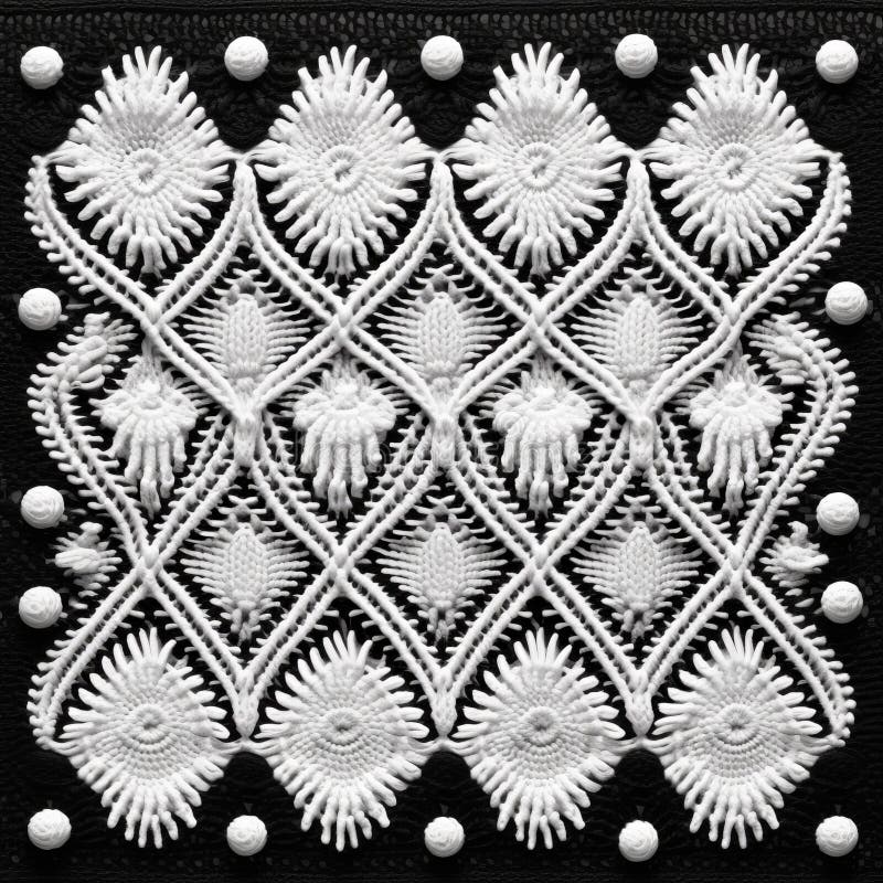 Emancicore: Embroidered Square on Black and White Background Stock ...