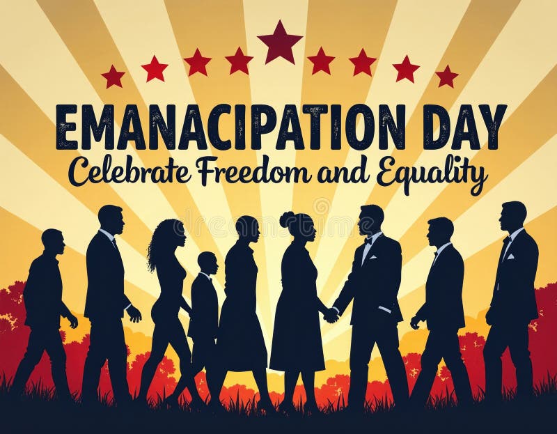 Emancipation Day Celebrate Freedom and Equality Stock Illustration ...