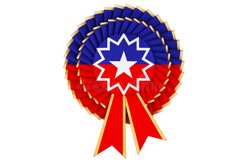 Emancipation Flag Painted on the Award Ribbon Rosette. 3D Rendering ...