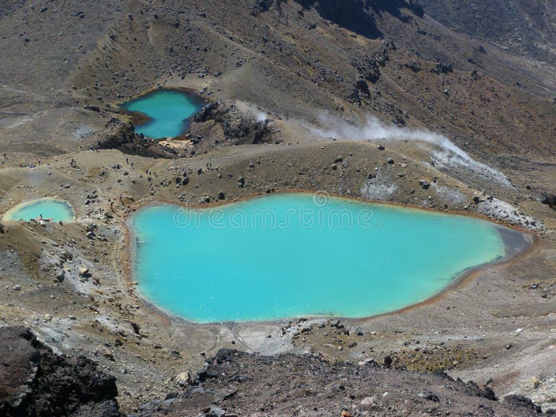 Emerald Lakes, Tongariro Crossing, New Zealand Stock Image - Image of ...