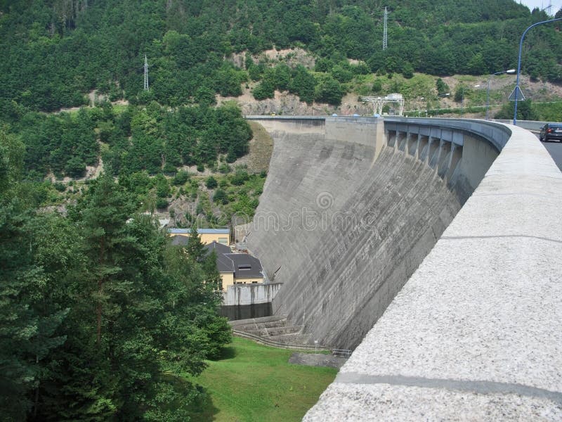 Embankment Dam in Thuringia Stock Image - Image of energy, concrete ...