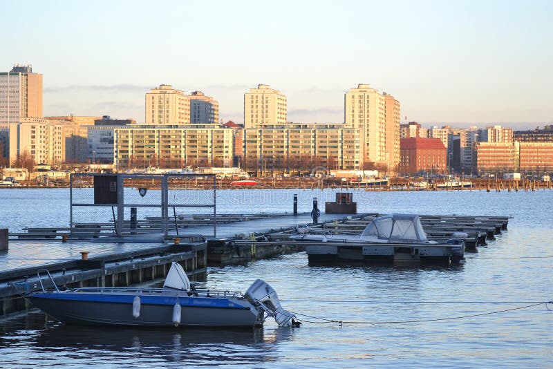 Embankment in Helsinki, Finland Stock Photo - Image of berthage, city ...