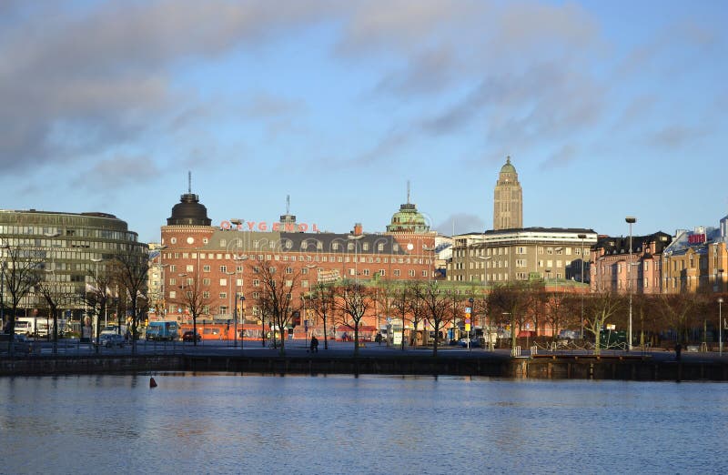 Spring Landscape. Pohjoisranta Embankment in Katajanokka, Helsinki ...
