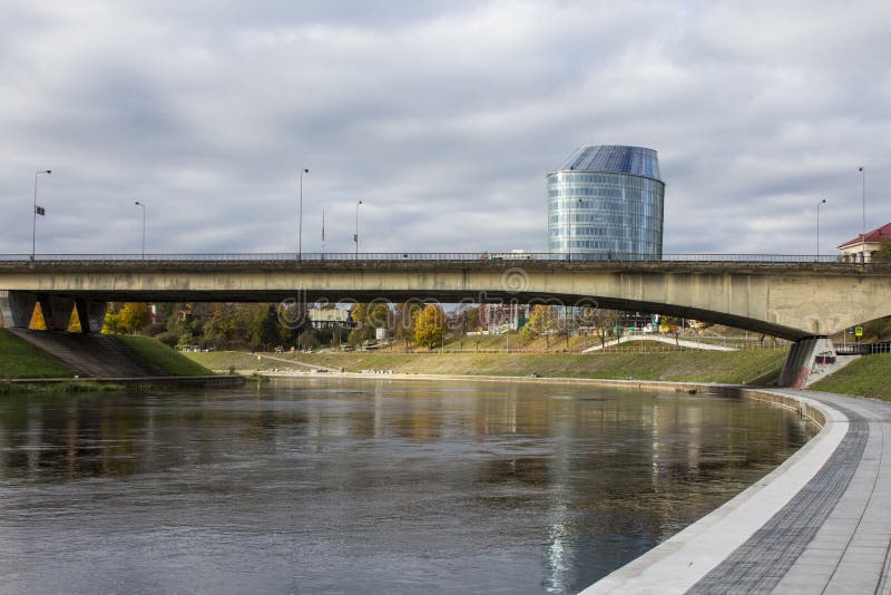 The Embankment of the Narva River and the Bridge Across this River in ...