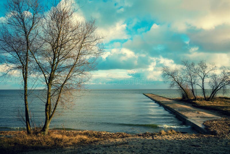 Embankment in Nida, Lithuania Stock Photo - Image of dark, island: 71350390