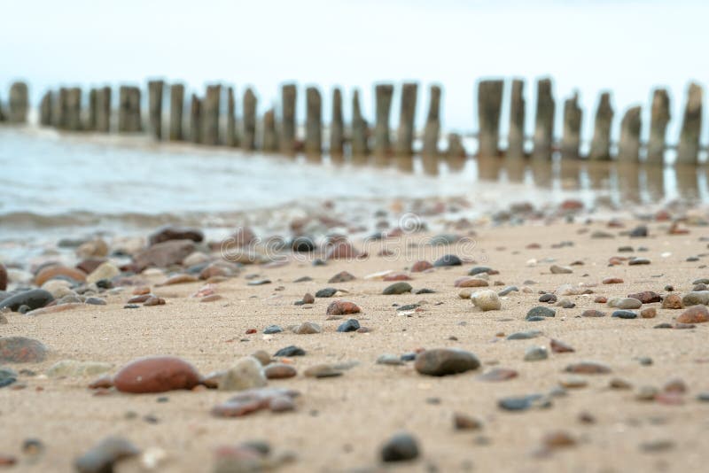Embankment with pebbles stock photo. Image of wave, water - 246171686