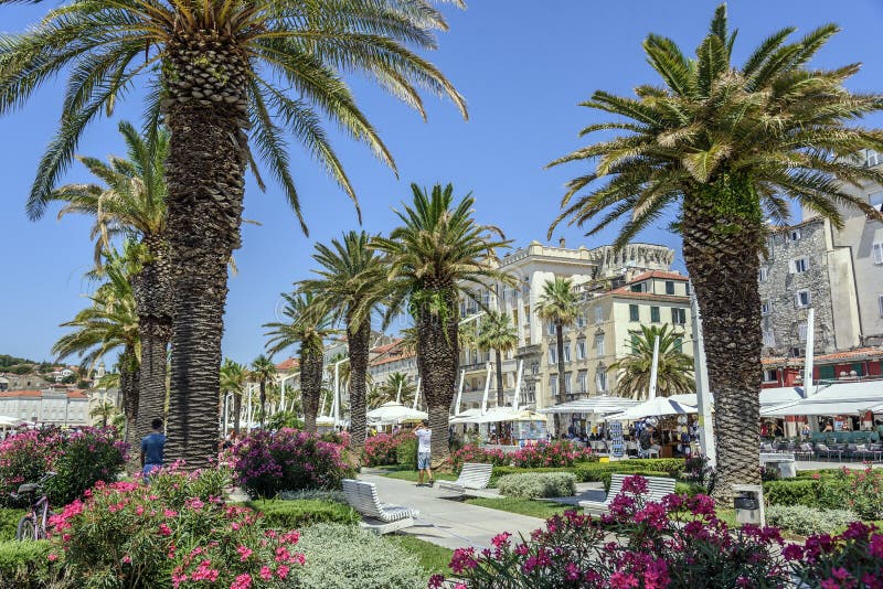 The Embankment of the Resort Town of Split in Summer. Editorial Photo ...