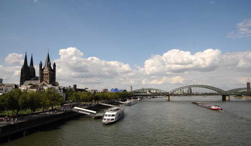 Embankment of Rhine River in Cologne, Germany Editorial Photography ...