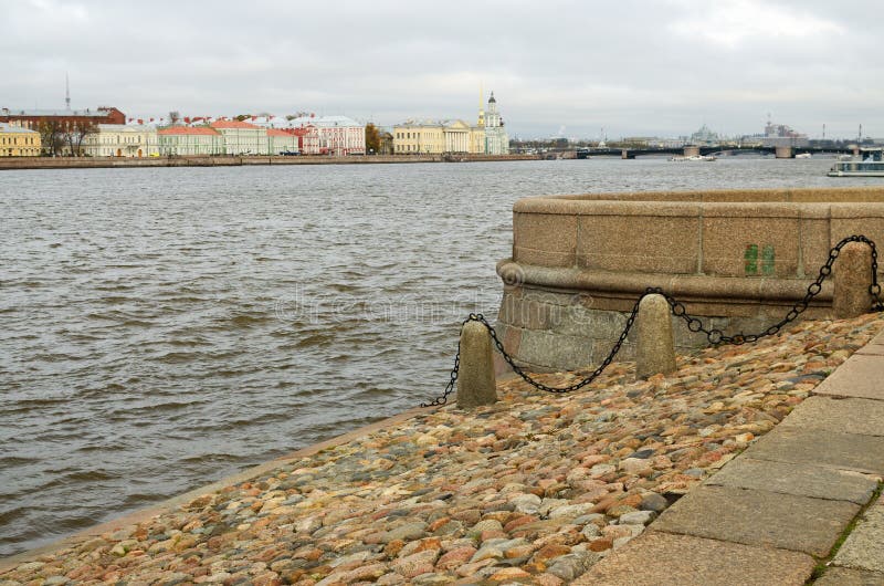 Embankment of the River Have Been Paved with Stone. Stock Photo - Image ...