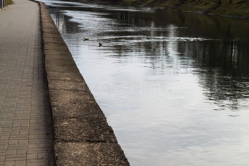 Embankment of the River in the Park Stock Image - Image of water, flow ...