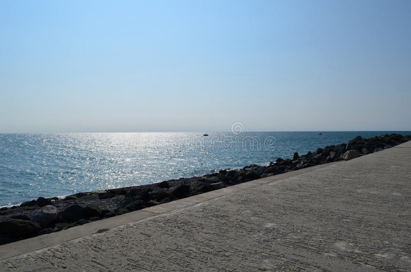 Embankment by the sea. stock image. Image of beautiful - 145403461