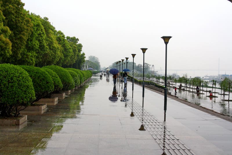 Embankment of the Yangtze River. Stock Image - Image of travel, people ...