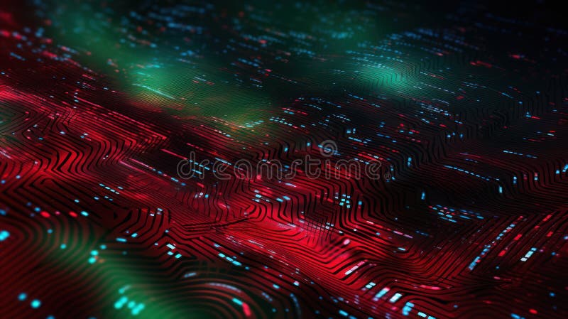 Emerald Infinitum: Unveiling the Techno-Spectrum Stock Illustration ...