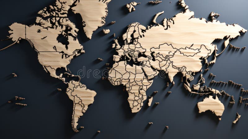 Simplicity Unveiled: Minimalistic World Map Stock Illustration ...