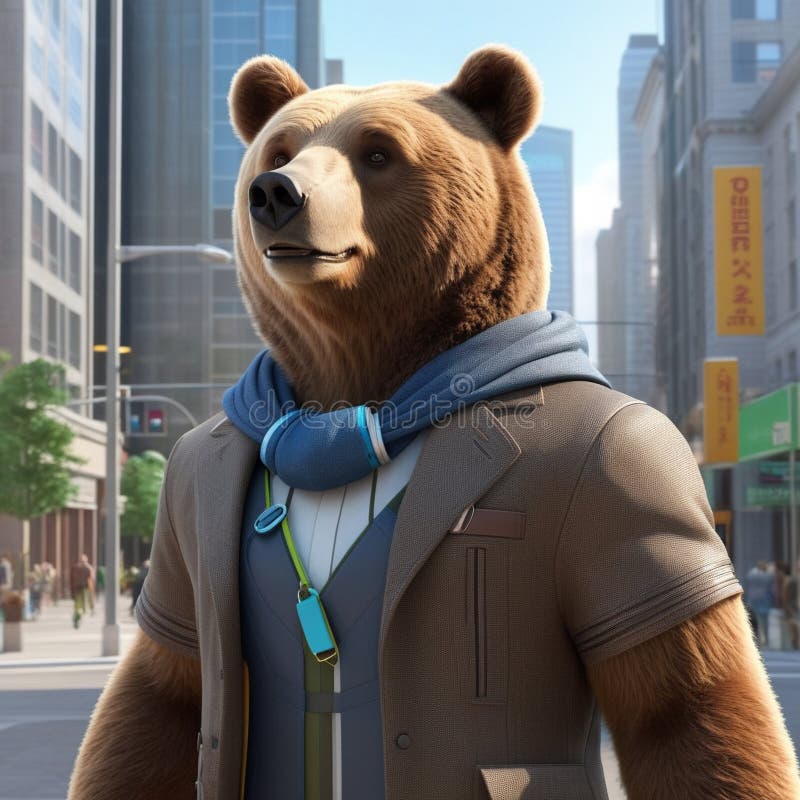 3d Render of Bear Humanoid Ai Generated Stock Illustration ...
