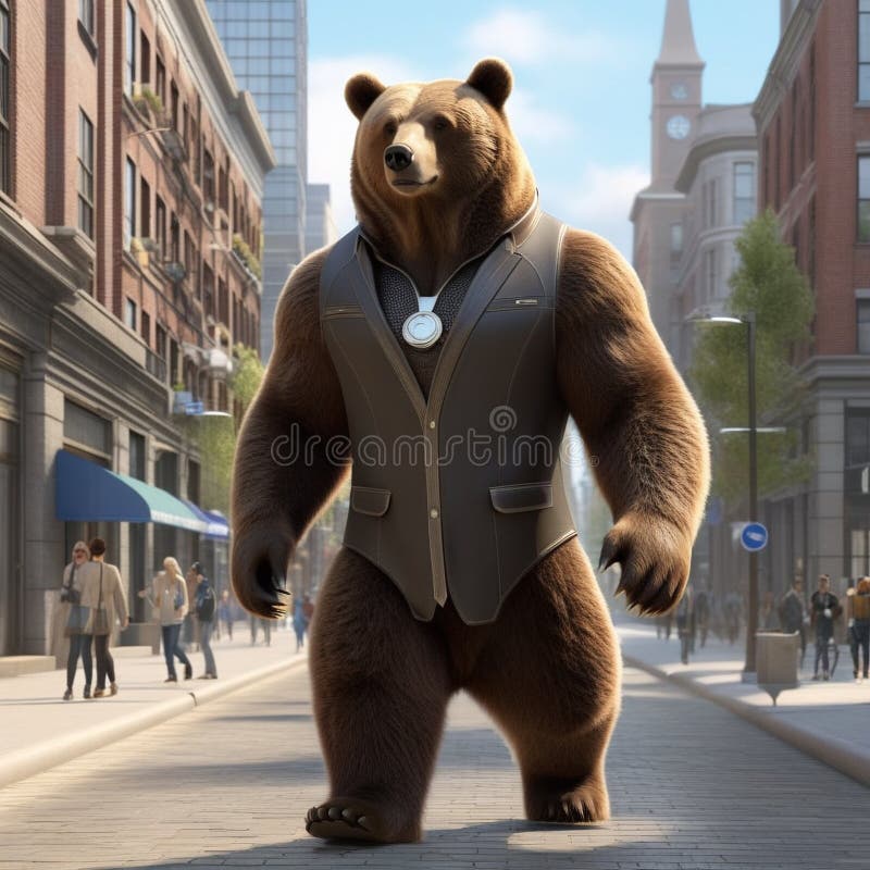 3d Render of Bear Humanoid Ai Generated Stock Illustration ...