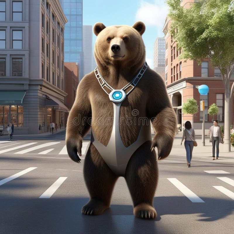 3d Render of Bear Humanoid Ai Generated Stock Illustration ...
