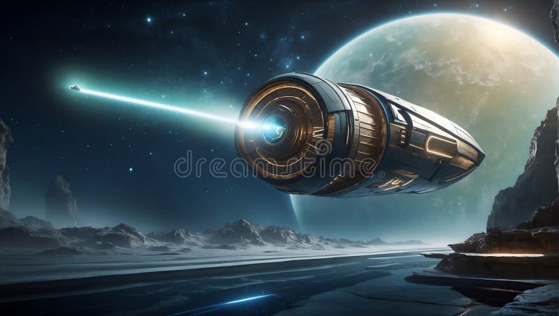 Celestial Horizon Cosmic Journey. Ai Generated Stock Illustration ...
