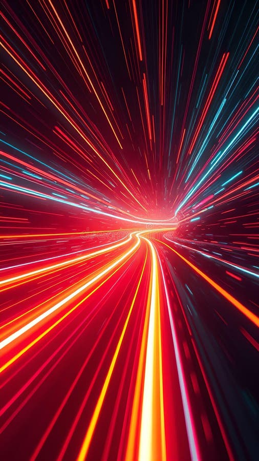 High-Speed Glowing Trails: Futuristic Digital Artistry Stock Photo ...