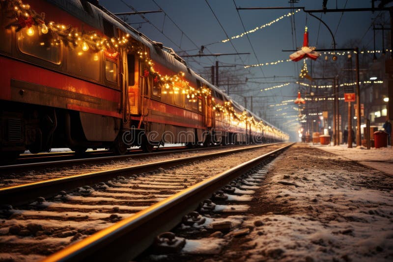 Christmas Trains - Generative AI Stock Illustration - Illustration of ...