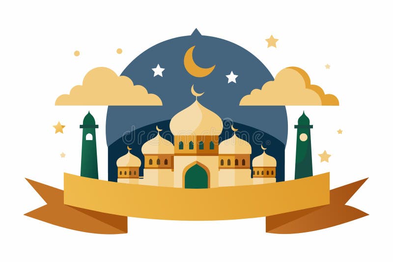 Islamic Celebration Eid Al Adha Banner Concept on White Background ...