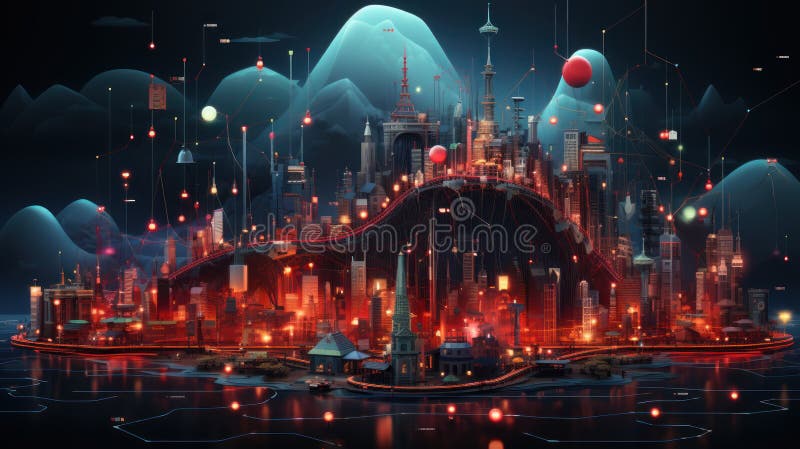 Embark on a Visual Journey Showcasing the Interconnected World through Digital Connections Stock ...