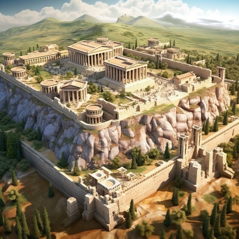 The Acropolis Greece Craft a Breathtaking 3D Isometric View of the ...