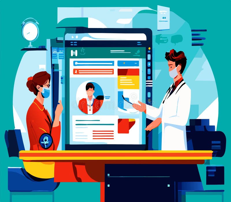 Connected Care Mosaic: Telehealth Vector Symphony! Stock Illustration ...