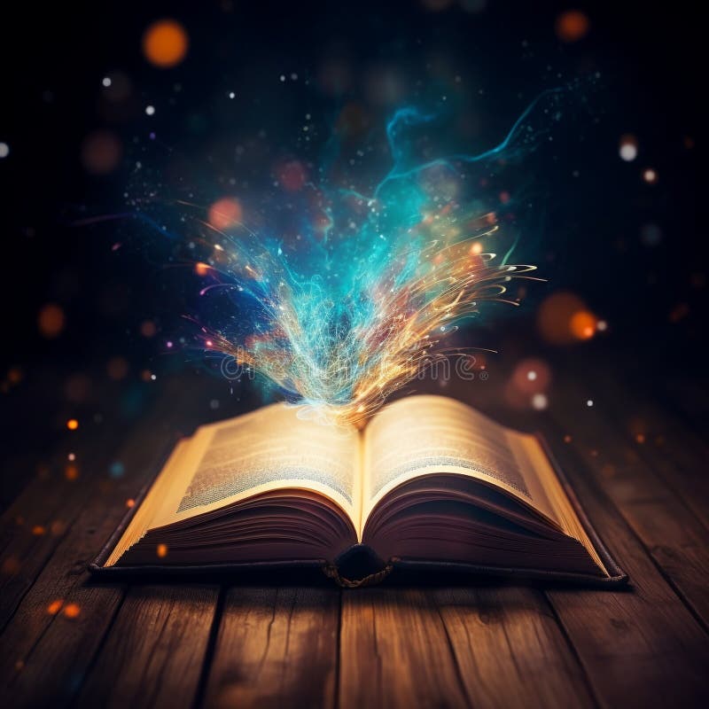 Whimsical Art: Floating Empty Journal in Celestial Void Stock Image ...