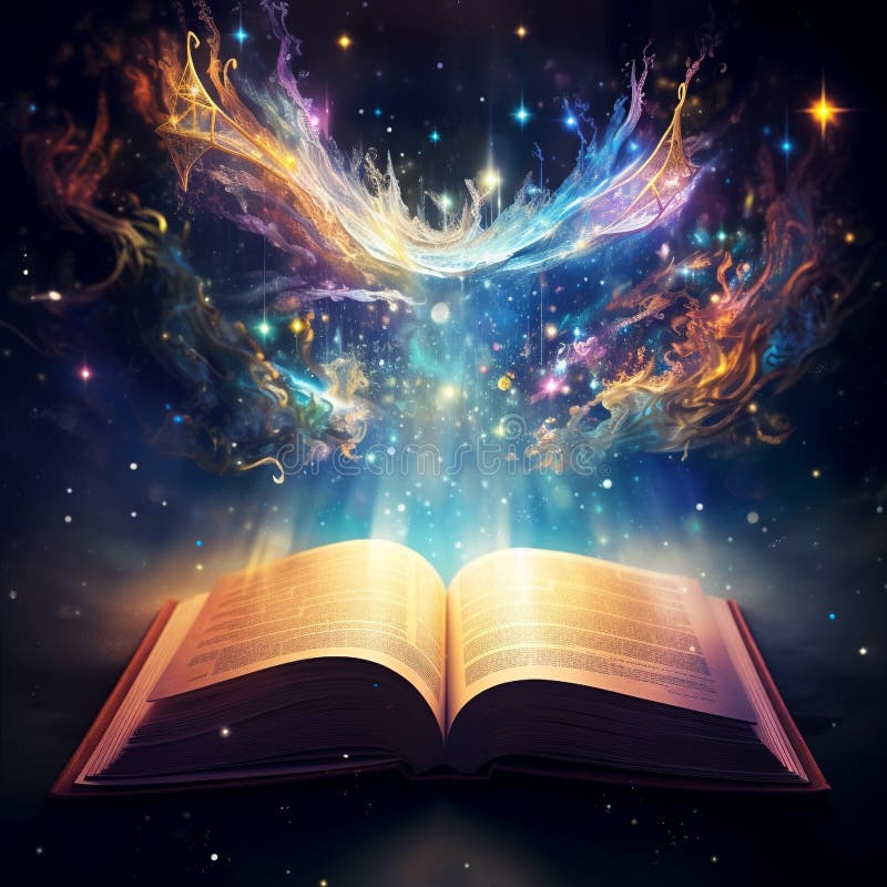 Whimsical Art: Floating Empty Journal in Celestial Void Stock Image ...