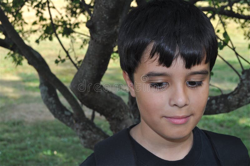 Embarrassed boy stock image. Image of lashes, embarrassment - 23079713