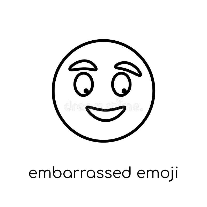 Embarrassed Emoji Outline Icon. Signs and Symbols Can Be Used for Web ...