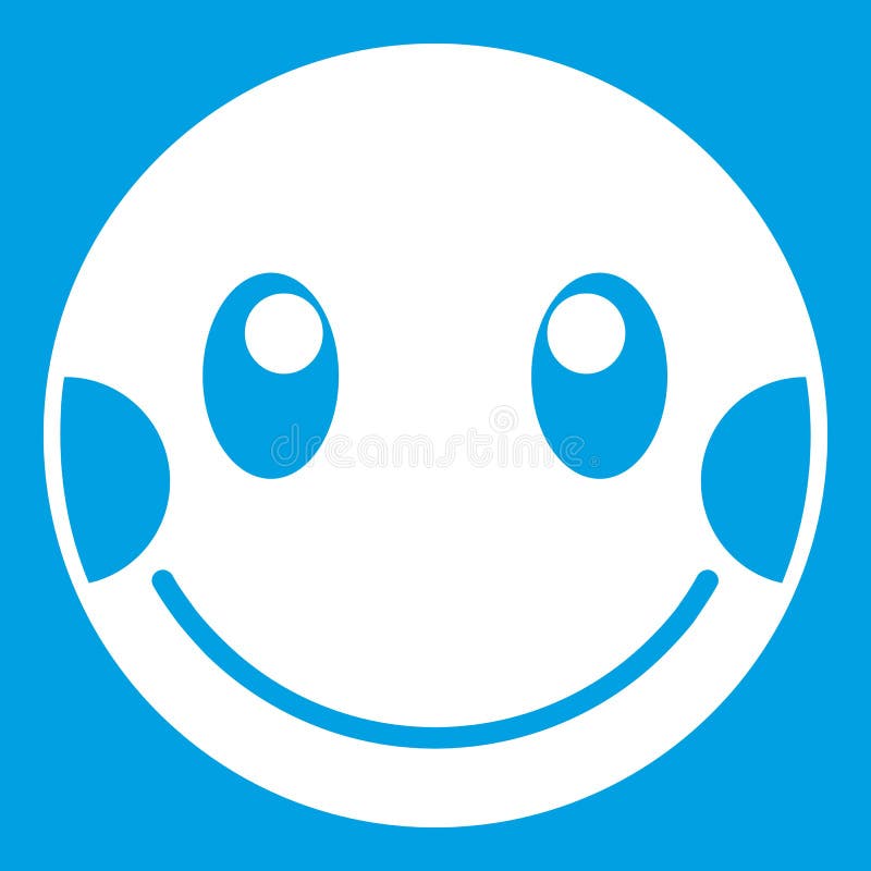 Embarrassed emoticon white stock vector. Illustration of character ...