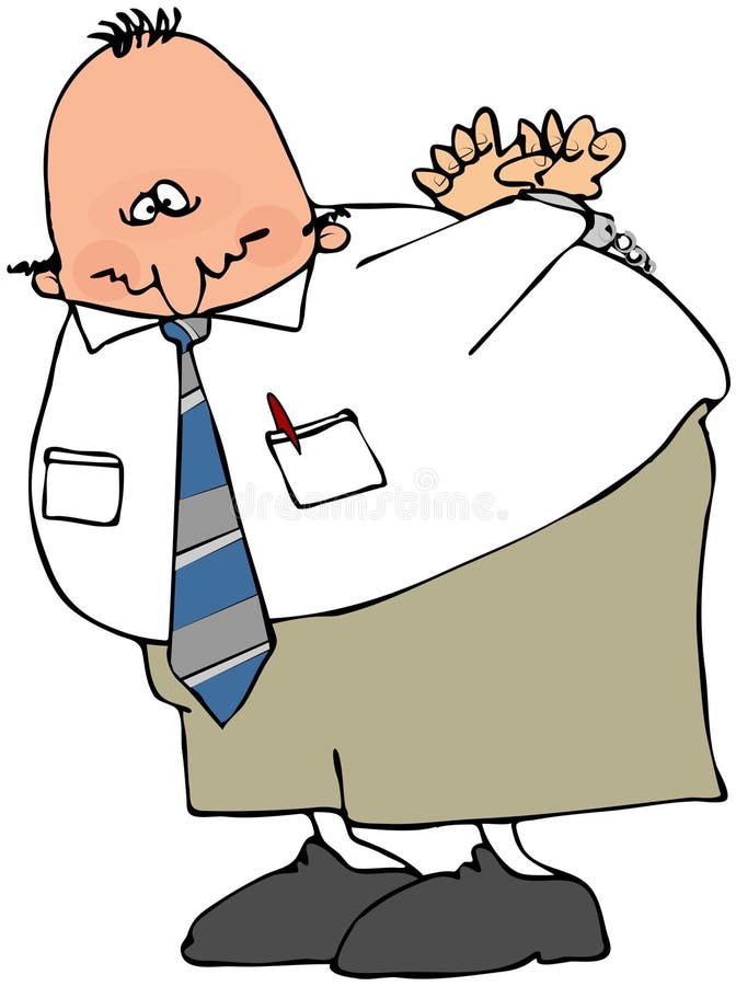 Embarrassed Man in Handcuffs Stock Illustration - Illustration of ...