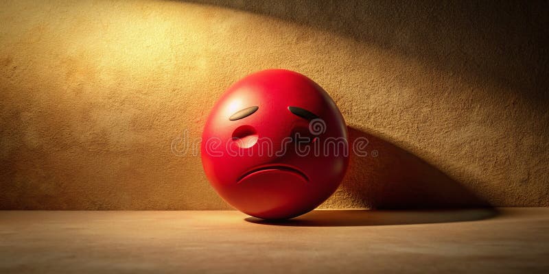 Embarrassed Red Facepalm Emoji Against a Soft Beige Background a Subtle ...