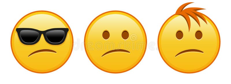 Embarrassed Yellow Face Set of Three Emoji Stock Vector - Illustration ...