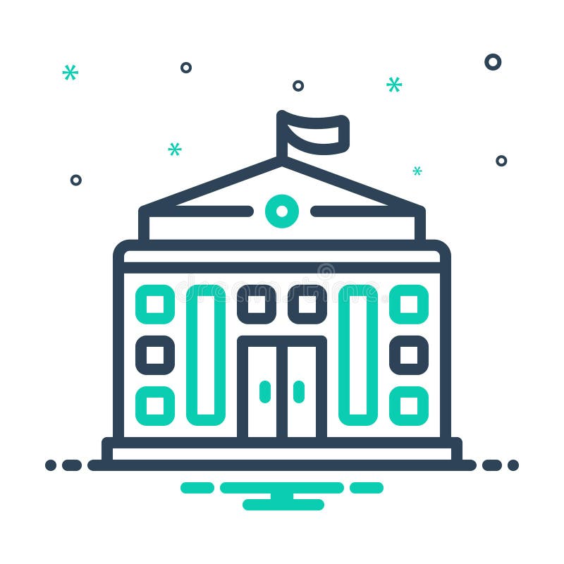 Mix Icon for Embassy, Consulate and Palace Stock Vector - Illustration ...