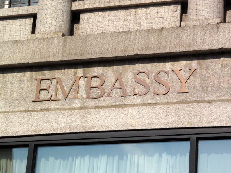 Embassy Sign stock photo. Image of government, communications - 9024012